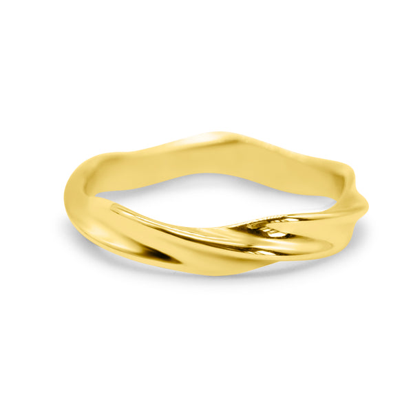Gold Oceanic Wave Ring | Gothic Wave Ring of the Deep Sea – Mysticum Luna Gothic Jewellery